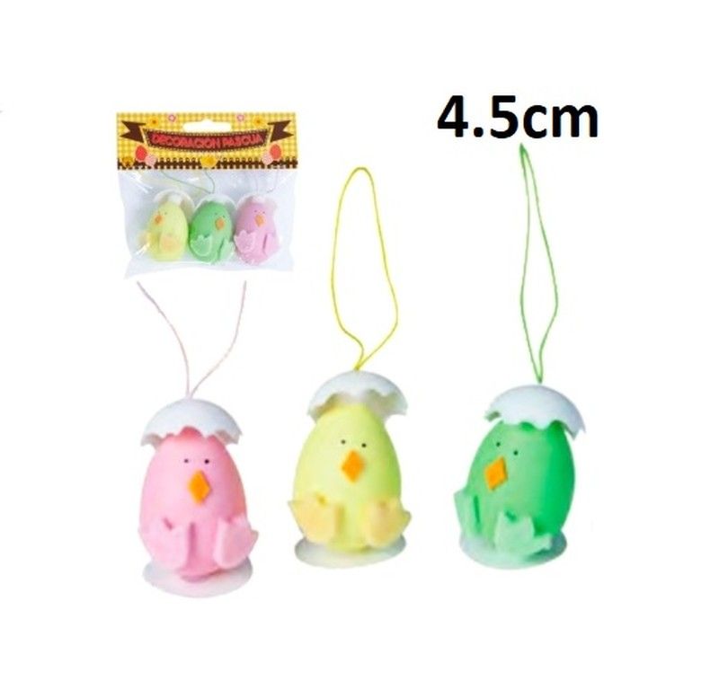 Blister Con 3 Pollitos con Cascarón para decorar la Mona de Pascua ...