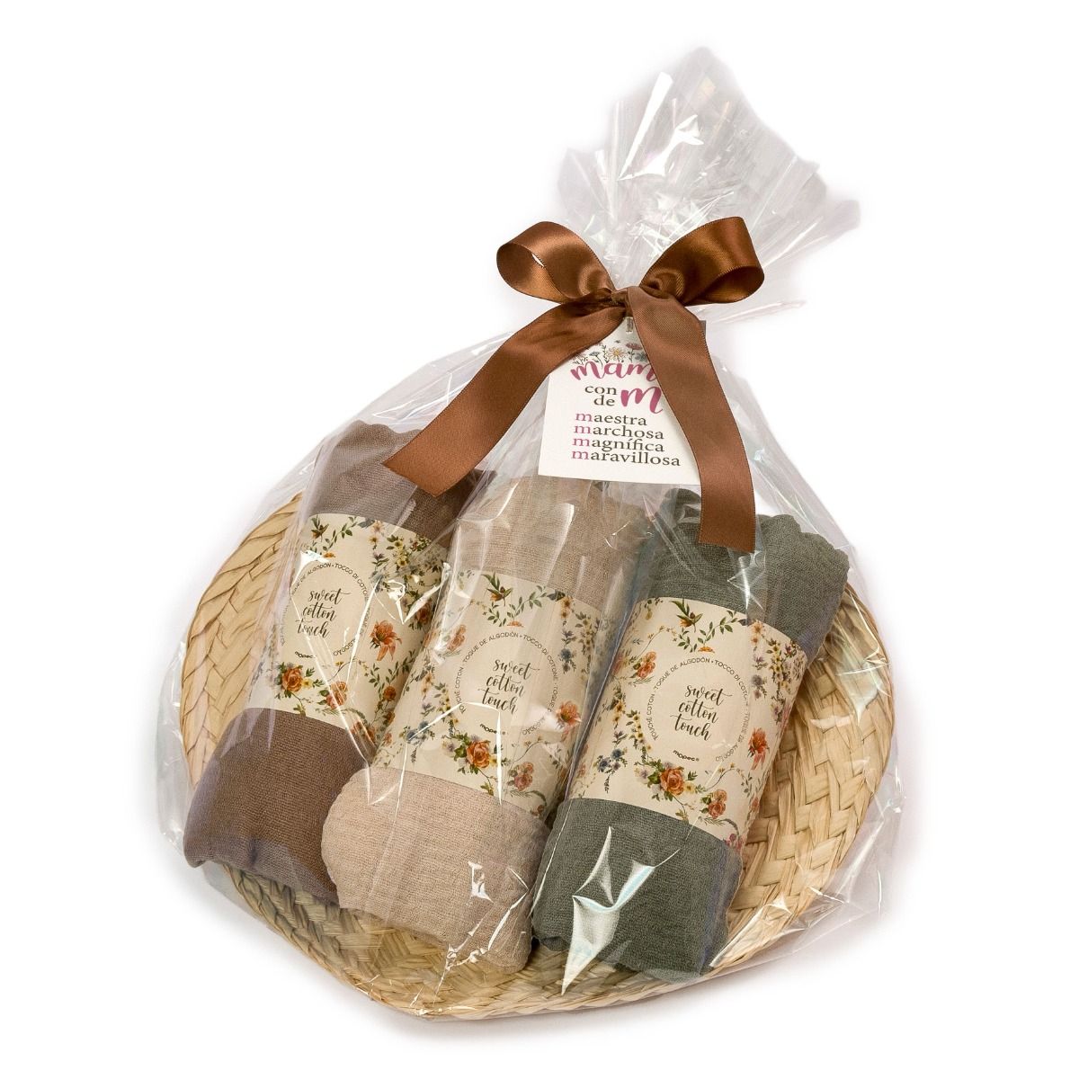 Pack regalo 3 pashminas y paipay tarjeta Mamá la Reina — Sweet Centre